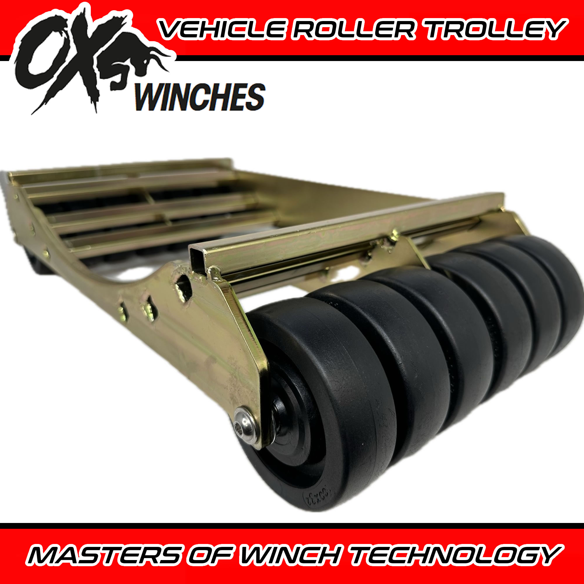 OX WINCHES RECOVERY TRUCK ROLLER DOLLY VEHICLE JACK TROLLEY SKATE WHEEL ...