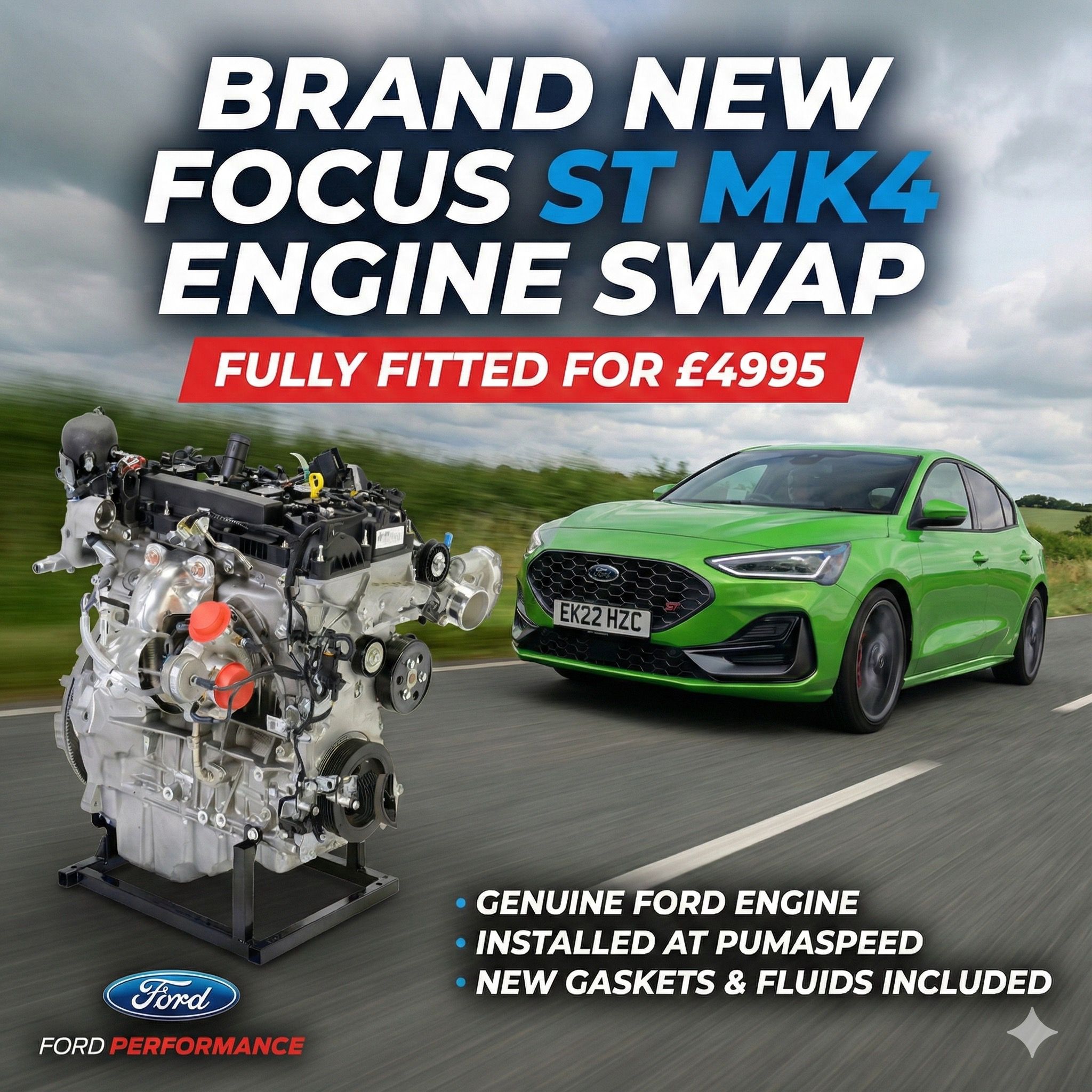FOCUS ST MK4 FULL BRAND NEW ENGINE SWAP - Focus RS Mk3 2.3T - Engine ...